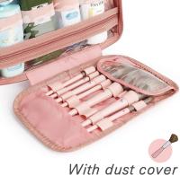 China Portable Travel Cosmetic Bag Black Makeup Toiletry Organizer 20x15x8 cm for sale