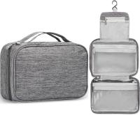 China Large Capacity Double Layer Zipper Travel Cosmetic Bag with Dividers 30x20x15cm for sale