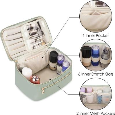 China Waterproof Cosmetic Pouch Bag 9.4x5.5x5.5 Inch Travel Makeup Toiletry Organizer for Women for sale