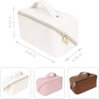 China Custom Waterproof Makeup Bag 9.84x4.72x4.72 Inch Solid Color Cosmetic Pouch for Travel for sale