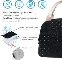 China Shockproof Dot Black Lunch Tote Bag for Women Girls Work School 0.1kg Custom Size for sale