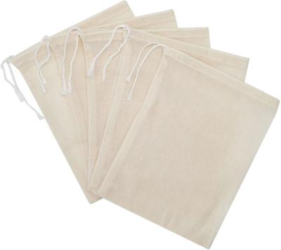 China Organic Cotton Reusable Shopping Bags 7x5inch Eco Friendly Fruit Grocery Bags for sale