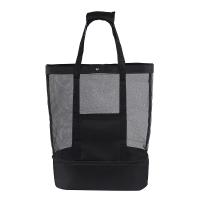 China 2 in 1 Mesh Beach Tote Bag with Insulated Cooler Compartment 20x16x6 Inch for sale