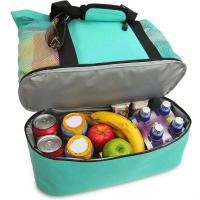 China 2 in 1 Mesh Beach Tote Bag with Insulated Cooler Compartment 20x16x6 Inch for sale