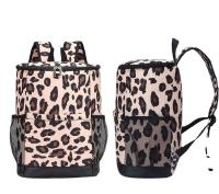 China Leopard Canvas Insulated Cooler Backpack 12.2x6.29x14.7 Inch Waterproof Picnic Bag for sale