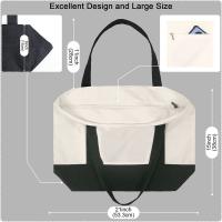 China White Eco Canvas Zipper Bag with Clear Logo Pictures Simple Style 1 Compartment for sale
