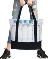 China White Eco Canvas Zipper Bag with Clear Logo Pictures Simple Style 1 Compartment for sale