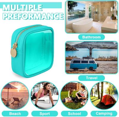 China Small Nylon PVC Cosmetic Bag TSA Approved Travel Toiletry Bag 4.75x2x5 cm Waterproof for sale