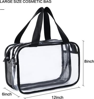 China Large Transparent Travel Makeup Bag Waterproof Toiletry Case 11x5.9x8.2 inch Custom for sale