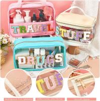 China Clear PVC Waterproof Cosmetic Bag 9x8x5 cm Custom Logo Travel Toiletry Organizer for sale