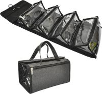 China Large Capacity Hanging Eco-Friendly Polyester Travel Toiletry Bag 4 in 1 Roll Makeup Organizer 10.43x6.69x5.91in for sale