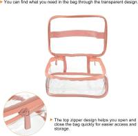 China Clear PVC Toiletry Bag Waterproof Makeup Pouch with Zipper Handle Strap 8.3x5.9x3.5 Inch Travel Cosmetic Case for sale