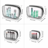 China Clear PVC Cosmetic Bag Set 4 Pcs Waterproof Zippered Toiletry Pouch Portable Makeup Organizer 9.1x6.3x2.9 inch for sale