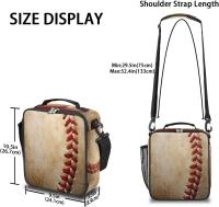 China Insulated Kids Lunch Cooler Bag Baseball Print Tote 10.5x3.5x9.5 Inch Waterproof for sale