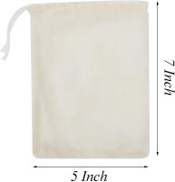 China Cotton Drawstring Bags 5x7 Inch Lightweight Party Wedding Home Supplies White for sale