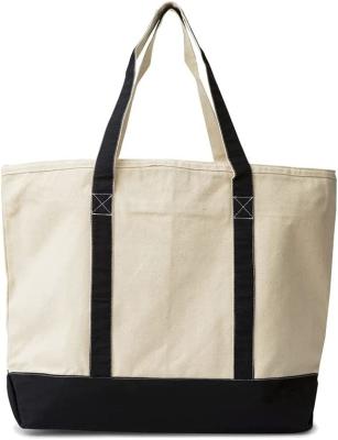 China Extra Large Canvas Zippered Tote Bag 22 Inch 100% Organic Cotton Zip Top Sturdy Tote for sale