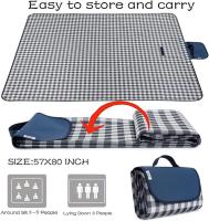 China Extra Large Outdoor Picnic Beach Blanket 80x60 Inch Foldable Lightweight Waterproof Sand Mat for sale