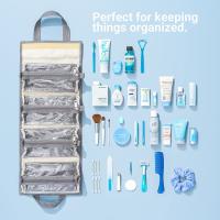China Large Capacity 4 Kit Hanging Roll Up Toiletry Bag Travel Makeup Organizer for Women 5x5x9 Inch for sale