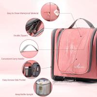 China Waterproof Hanging Toiletry Bag 8x5.5x8.3 Inches Pink Customizable Travel Cosmetic Organizer for sale