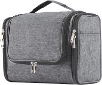 China Durable Waterproof Extra Large Hanging Toiletry Bag 11x6.2x8.8 Inch Grey for sale