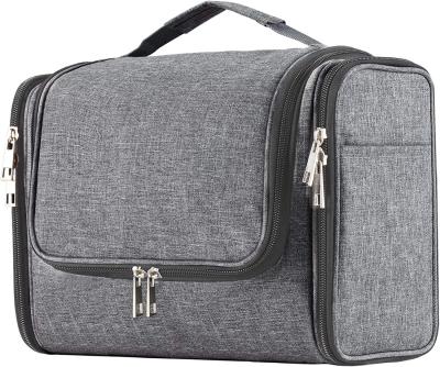 China Durable Waterproof Extra Large Hanging Toiletry Bag 11x6.2x8.8 Inch Grey for sale