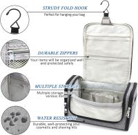 China Durable Waterproof Extra Large Hanging Toiletry Bag 11x6.2x8.8 Inch Grey for sale