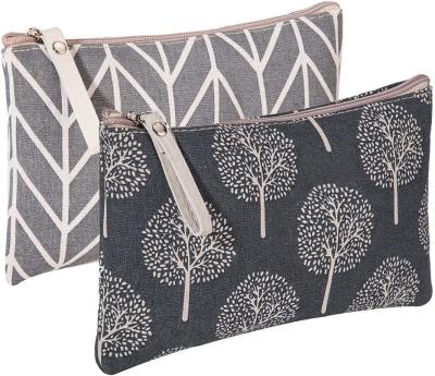 China Canvas Multi Function Travel Makeup Small Zipper Pouch Toiletry Bag For Women for sale