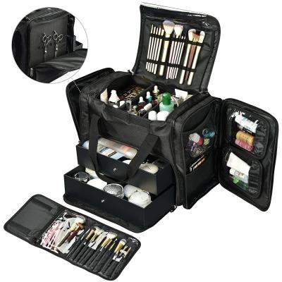 China Black 1200D Oxford Cosmetic Organizer Box 17x9x13 Inch Travel Fishing Outdoor Bag for sale