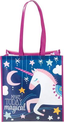 China Large Recycled Shopping Bag Waterproof with Handles 13 x 7.5 x 13.75 Inches Reusable Kids Gift Bag for sale