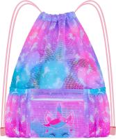 China Custom Mesh Drawstring Backpack with Zipper Pocket Waterproof Beach Gym Bag 12x16 Inch for sale