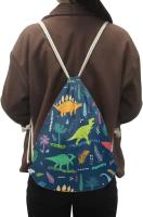 China Cartoon Dinosaur Boys Drawstring Backpack Lightweight Mesh Gym Bag for Travel Sports Waterproof for sale