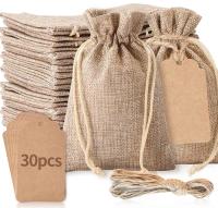 China Natural Burlap Drawstring Bags 3x4 Inch Wedding Favor Sacks Linen Pouches for Jewelry Gifts for sale