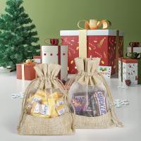 China Natural Burlap Drawstring Gift Bags 5x7 Inches 12 Pack for Wedding Party Favor Candy Jewelry Pouches for sale