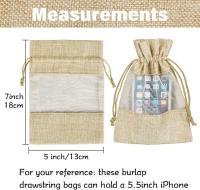 China Natural Burlap Drawstring Gift Bags 5x7 Inches 12 Pack for Wedding Party Favor Candy Jewelry Pouches for sale