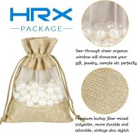 China Natural Burlap Drawstring Gift Bags 5x7 Inches 12 Pack for Wedding Party Favor Candy Jewelry Pouches for sale