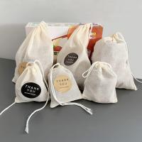 China Cotton Drawstring Sachet Bags 10.75x7.68 Inch White for Jewelry Party Wedding Home Supplies for sale