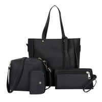 China 4 Piece PU Leather Crossbody Bag Set for Women Shoulder Handbag Clutch Card Wallet 9 Colors for sale