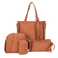 China 4 Piece PU Leather Crossbody Bag Set for Women Shoulder Handbag Clutch Card Wallet 9 Colors for sale
