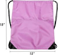 China 210D Nylon Foldable Drawstring Backpack with Zipper Side Pocket 7.76x6.26x1.57 Inches Pink for sale