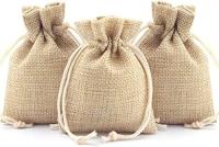 China Natural Burlap Drawstring Gift Bags 7.2x5.12x2.6 Inches for Wedding Party Favors Candy Packaging for sale