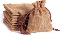 China Natural Burlap Drawstring Bags 4x3 Inch Reusable Jewelry Pouches Craft Gift Bags Bulk for sale