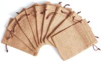 China Natural Burlap Drawstring Bags 4x3 Inch Reusable Jewelry Pouches Craft Gift Bags Bulk for sale