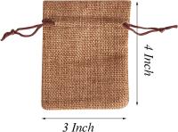 China Natural Burlap Drawstring Bags 4x3 Inch Reusable Jewelry Pouches Craft Gift Bags Bulk for sale