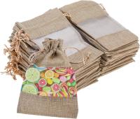 China Natural Burlap Drawstring Gift Bags 3x4 Inch for Wedding Party Favors Cosmetic Samples Mesh Pouch for sale