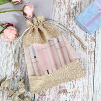 China Natural Burlap Drawstring Gift Bags 3x4 Inch for Wedding Party Favors Cosmetic Samples Mesh Pouch for sale
