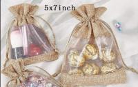 China Natural Burlap Drawstring Gift Bags 3x4 Inch for Wedding Party Favors Cosmetic Samples Mesh Pouch for sale