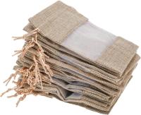 China Natural Burlap Drawstring Gift Bags 3x4 Inch for Wedding Party Favors Cosmetic Samples Mesh Pouch for sale