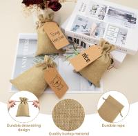 China Natural Burlap Drawstring Bags 5x7 Inches Gift Pouches for DIY Wedding Party Craft for sale