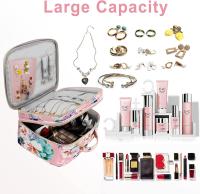 China Extra Large Durable and Lightweight  Makeup Bag Double Layer Makeup Organizer  Water Resistant Makeup Brush Bag for sale