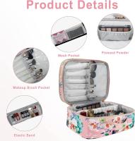 China Extra Large Durable and Lightweight  Makeup Bag Double Layer Makeup Organizer  Water Resistant Makeup Brush Bag for sale